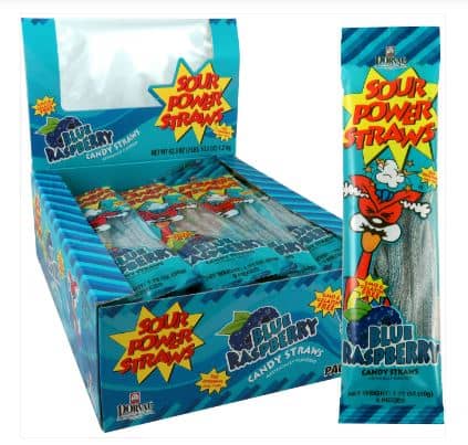 Dorval - Sour Power Straws - Blue Raspberry 1.75oz(50g) x 24 Units ...